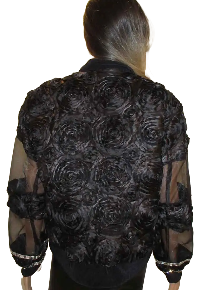 Rose Bomber Jacket - You Live to Fly