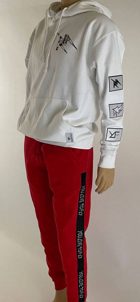 White Logo Patch Hoodie - You Live to Fly